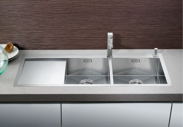 Evier inox 2 Bacs Avec égouttoir A Fleur de plan franke sinos - SNX 221 ...