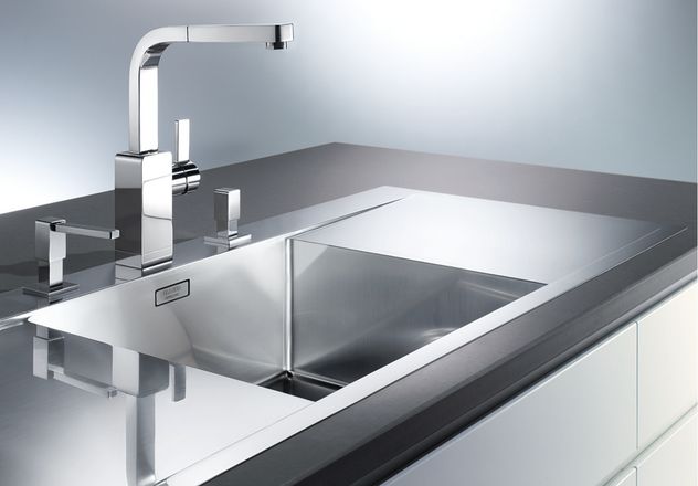 Evier grande cuve inox 1 Bac Avec égouttoir A Fleur de plan blanco ...